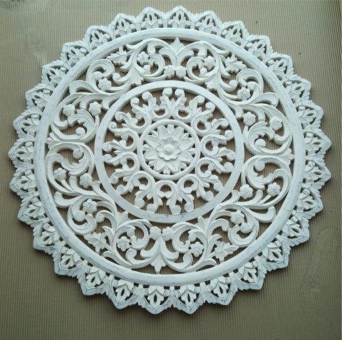 Carved Circular Wall Panel – Antique Wooden Handicraft Shop Baner